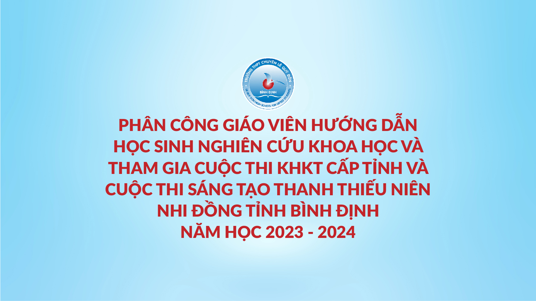 Phân công giáo viên hướng dẫn học sinh nghiên cứu khoa học và tham gia ...